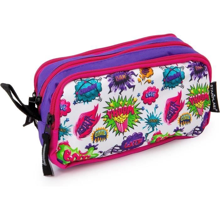 LÍNEA JUVENIL School Case - Porta Tout, 3 Fermetures Éclair, 3 ...