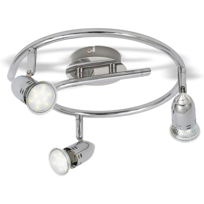 Plafonnier Led 3 Spots Orientables, 3X3W, Gu10, Ip20, Spots Plafond Led ...