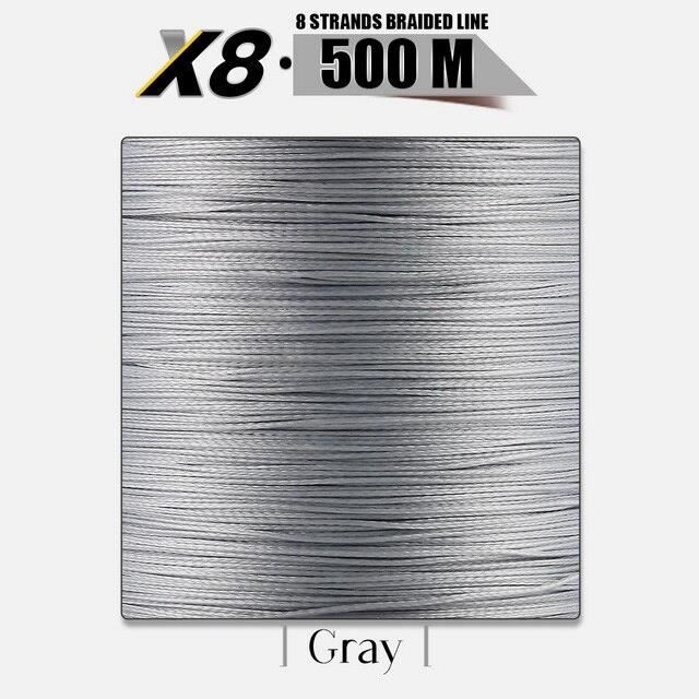Gray 500M-8 strands 1.0 -fil de pêche Multifilament 100 PE,8 supports ...
