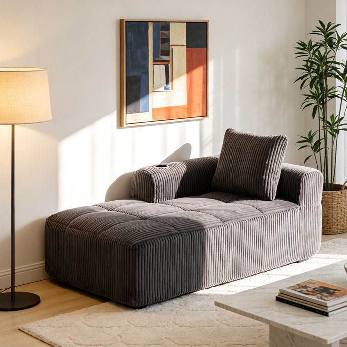 MEUBLES COSY Fauteuil ou canapé inclinable en velours côtelé avec ...