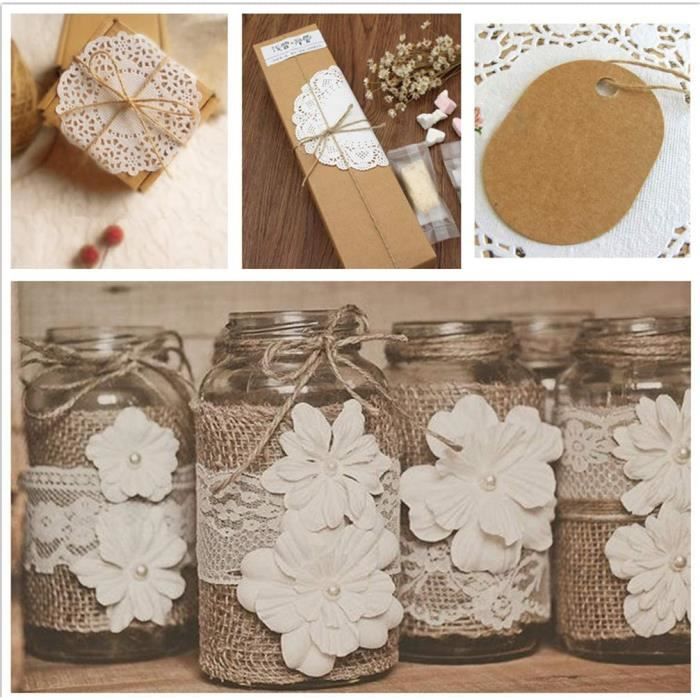 2PCS Ficelles de Jute 2 mm - ANNEFLY Corde de Chanvre pour bricolage ...