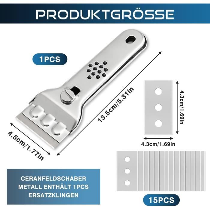 Grattoir En Métal Pour Plaque Vitrocéramique, En Acier Inoxydable, Avec ...