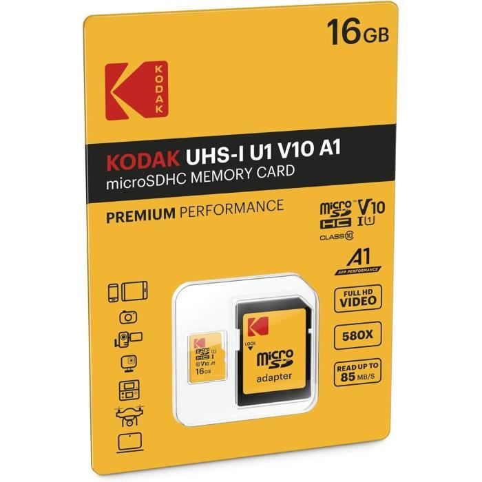 Carte Micro Sd 16 Go Uhsi U1 V10 A1 Microsdhc-Xc Carte Mémoire Micro Sd ...