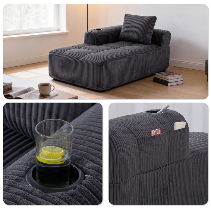 MEUBLES COSY Fauteuil ou canapé inclinable en velours côtelé avec ...