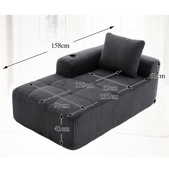MEUBLES COSY Fauteuil ou canapé inclinable en velours côtelé avec ...