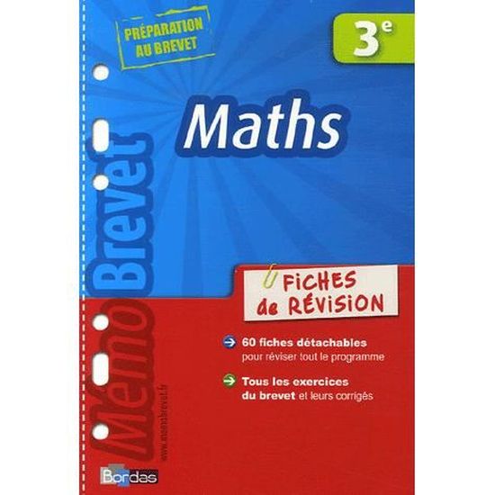 MEMOBREVET FICHES REVISION MATHS 3EME - Cdiscount