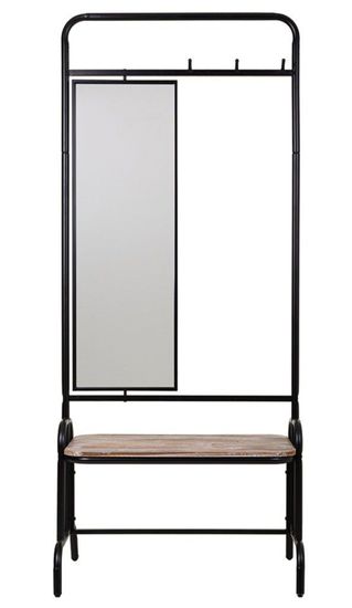 Meuble console, table console avec banc et miroir en métal et bois ...