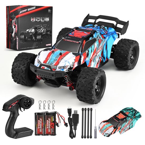 Voiture Télécommandée, 60+ km/h, 1:18 4WD Voiture Telecommandé Tout Terrain, 2,4 GHz ...