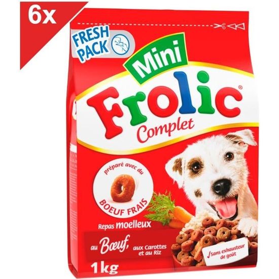 FROLIC Mini Croquettes au boeuf pour petit chien 6x1kg - Cdiscount