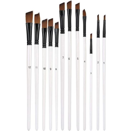 Ensemble de pinceaux 12 pièces pinceau d'artiste pointe fine ensemble ...