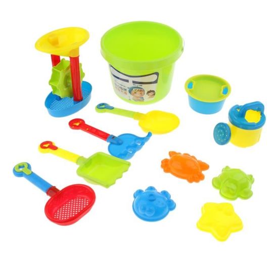 Kit de 12pcs Jouets de Plage Jeu de Sable Outils et Moules de Sable ...