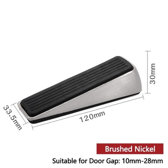 CALE-PORTE,A-Nickel--Butoir de porte noir en alliage de Zinc, butoir de ...