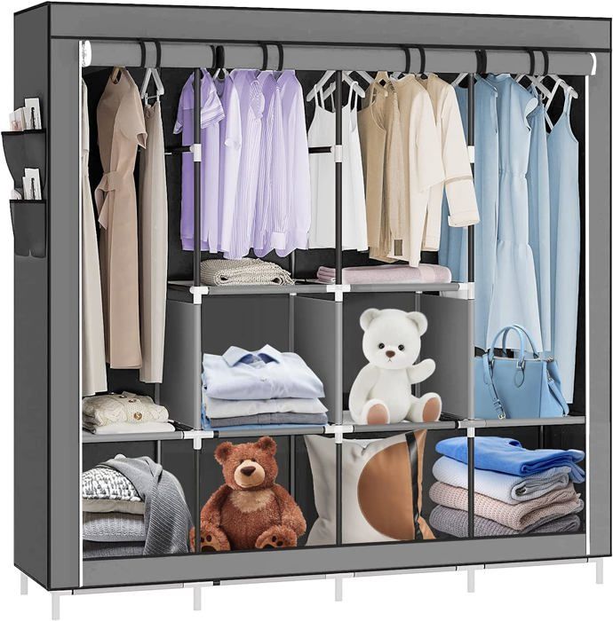 Armoire De Rangement Garde-Robe Pliable En Tissu Intissé Garde-Robe ...