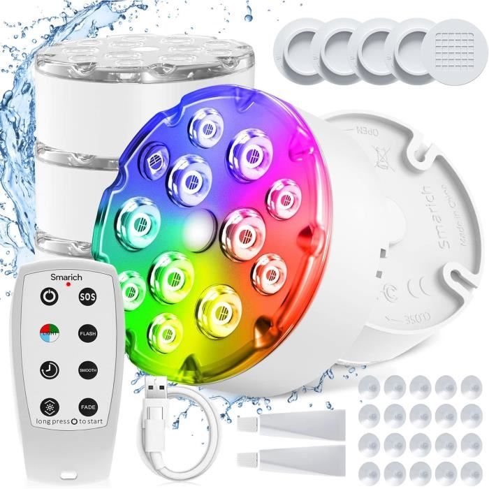 Lampe De Piscine Submersible Rechargeable Améliorée \ Lumière Led Sous ...
