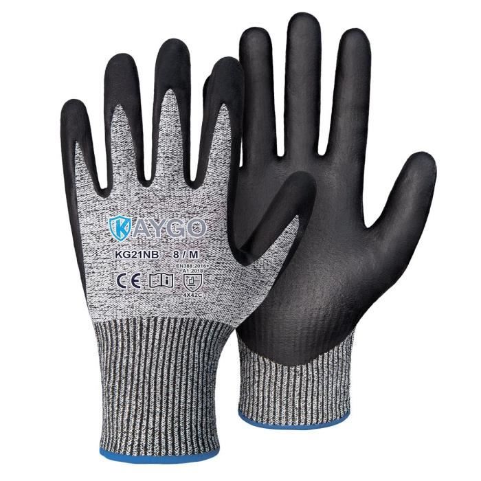 Gants De Travail Résistants Aux Coupures En388 4X42C - 2 Paires ...