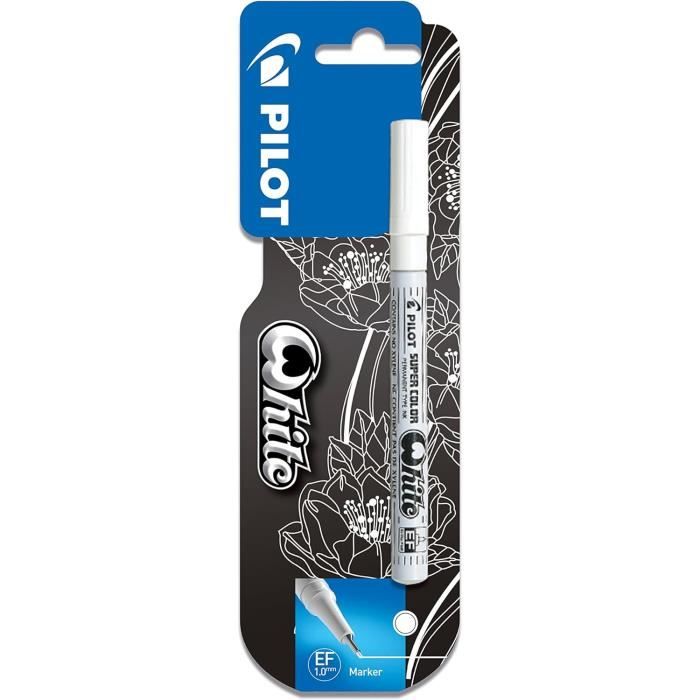 Blister Super Color - Marqueur permanent - Blanc - Pointe extra-fine ...
