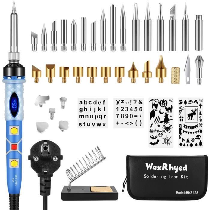 Kit de Pyrogravure Bois 40-en-1, 80W Fer à Souder Electrique Kit avec ...