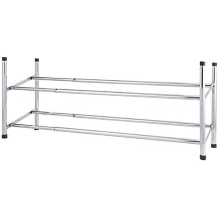 Étagère à chaussures extensible - Meuble à chaussures en métal chromé ...