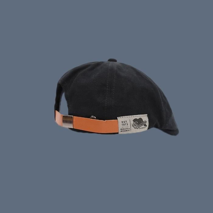 Noir - Bérets Vintage en coton et lin pour homme et femme, casquette en ...