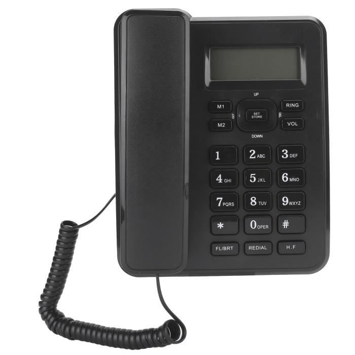 Fdit Téléphone filaire KX-T6001CID Téléphone fixe Domicile Téléphone fixe filaire Bureau d ...