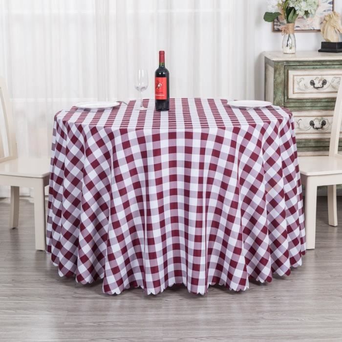 Linge de Table,Nappe de Table à carreaux en Polyester, rond, couleur ...