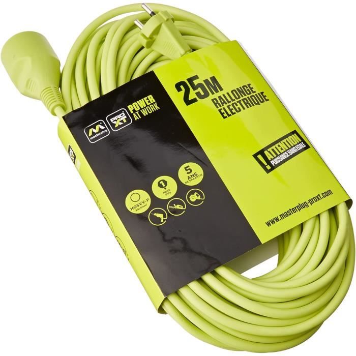 Pro-Xt 25M Rallonge Électrique, Câble Ip44 Pour Jardin, Rallonge De ...
