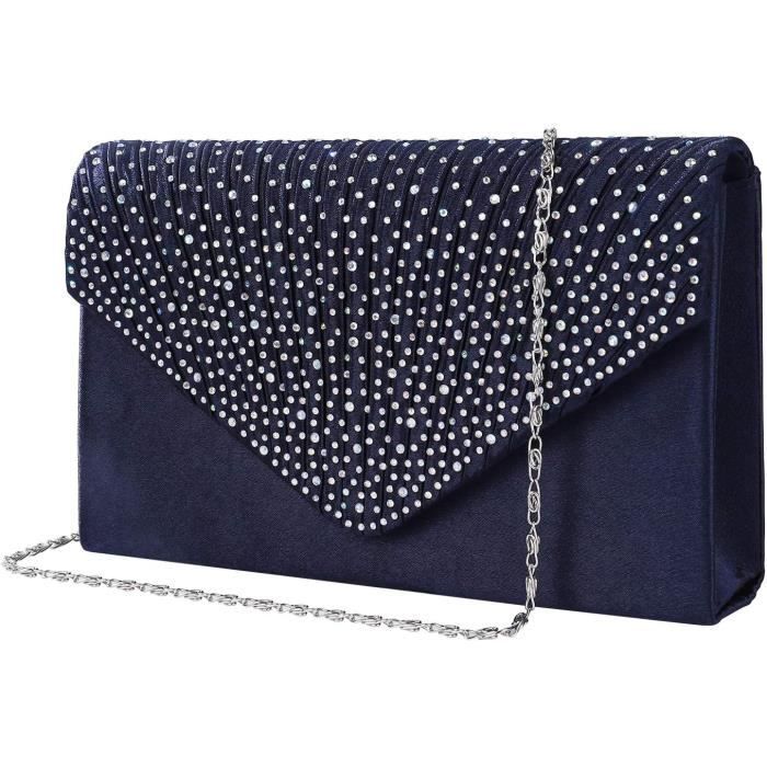 Satin Pochette Mariage Soirée Sac À Main Bandouliere Pour Femme Pour ...