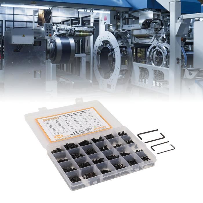 Kit De Rondelle D'Écrou À Vis À Douille Noire 884 Pièces Assortiment De ...