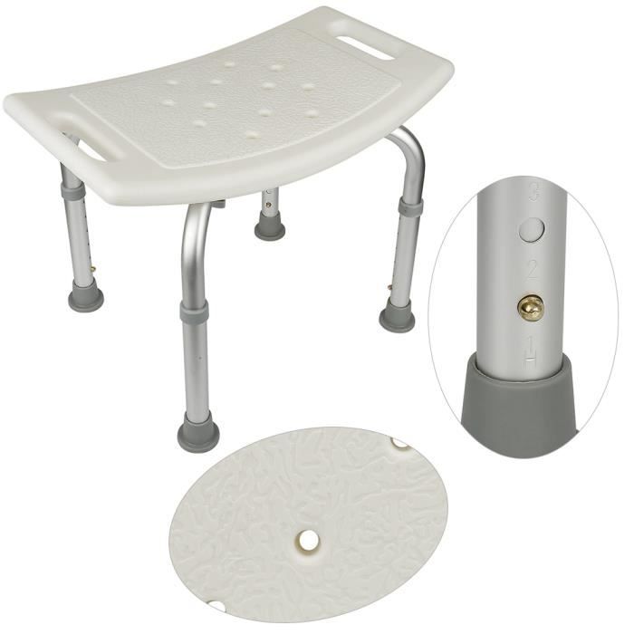 HUOLE. Tabouret de Douche (150 kg), Siège de Douche Blanc, Chaise de ...