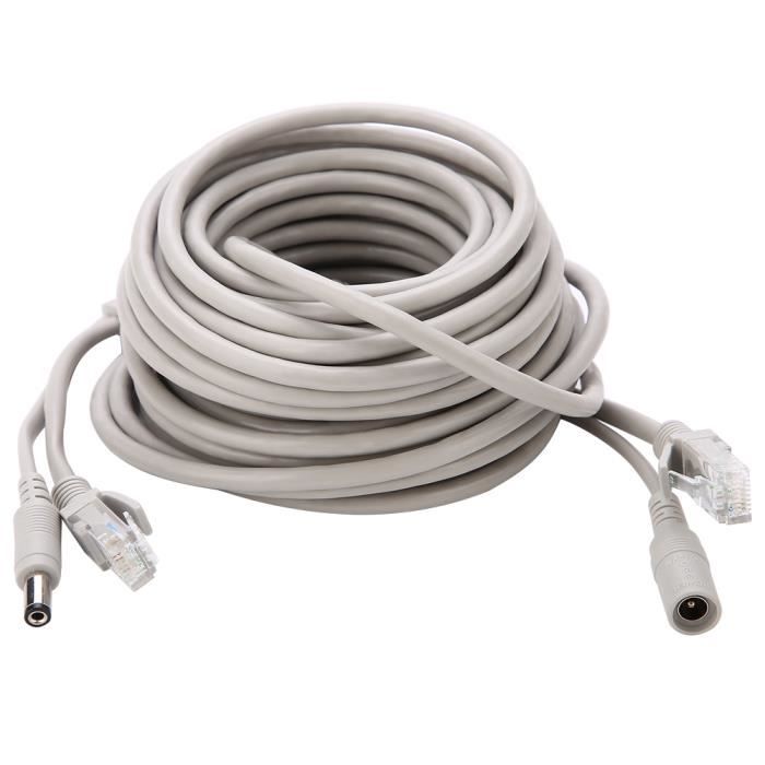 Câble Ethernet CCTV RJ45+DC pour Caméras IP et Système NVR - MINIFINKER ...