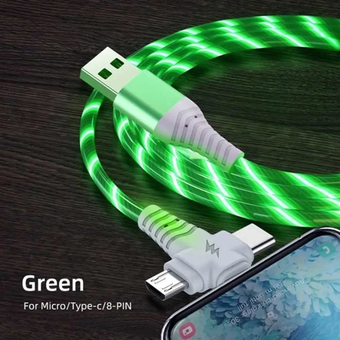 Câble de charge 3 en 1 - RNCYN - MVQF - Micro USB, Type-C, 8 broches ...