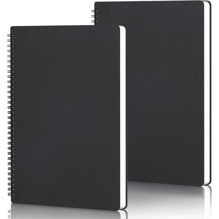 Cahier Feuille Blanche A4-2Pcs 100Gr 120 Pages Carnet A4 Noir ...