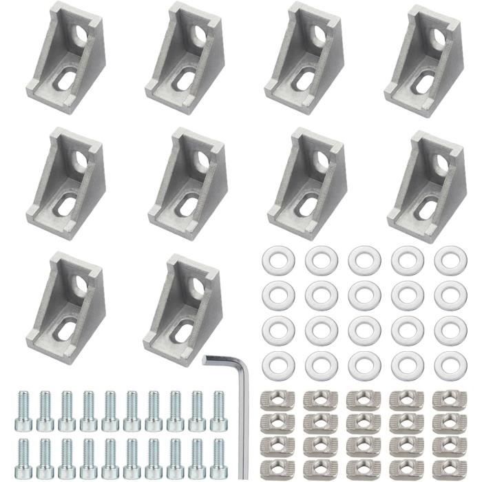 10 Pièces Equerre pour Profilé Aluminium, Equerre Profile Aluminium ...