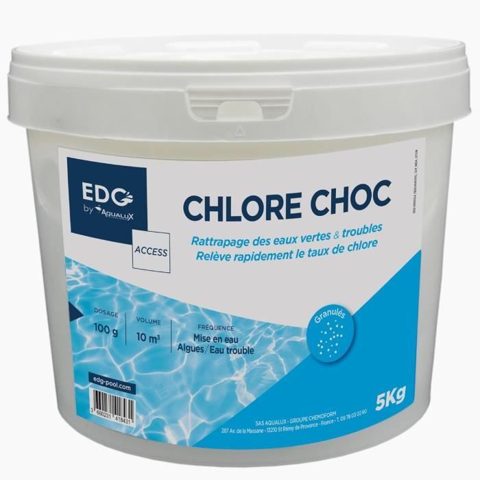 EDG Chlore Choc Piscine - Spécial Eau Verte - Action Rapide - Granulés ...