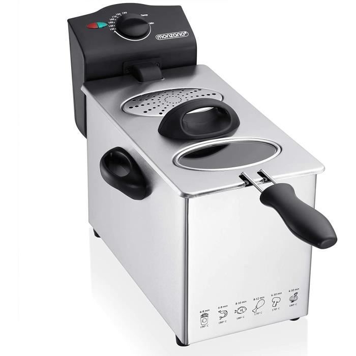 Friteuse électrique 3L en acier inoxydable 2000W Cuve amovible ...