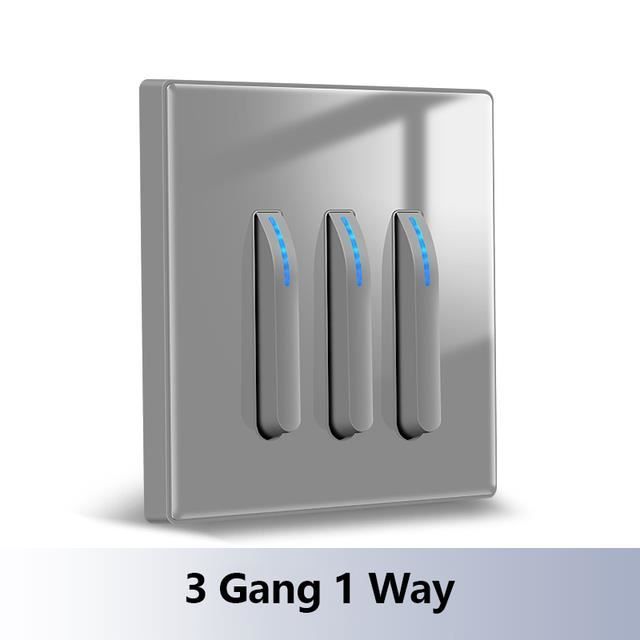 Interrupteur mural,3 Gang 1 Way--Interrupteur LED prise de courant EU ...