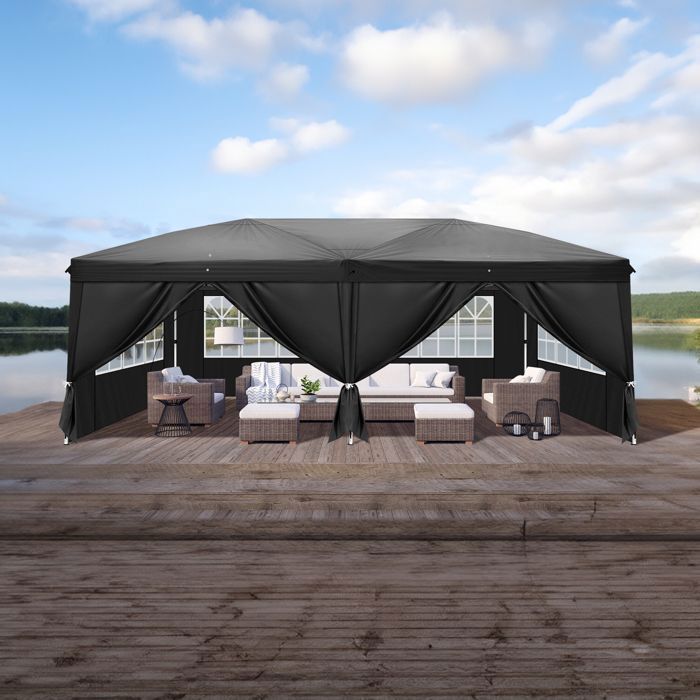 Tonnelle de Jardin,Tonnelle Pliante 3x6 m avec 6 Parois Latérales ...