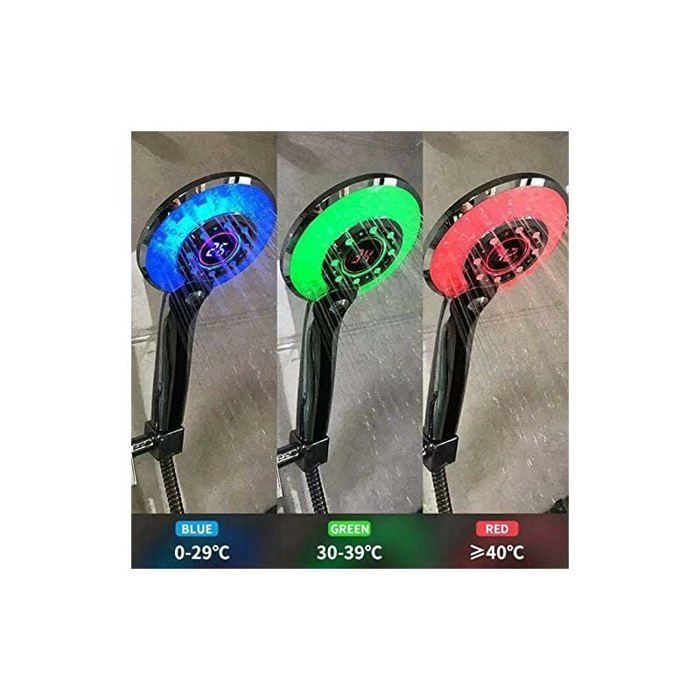 Pommeau Douche LED 3 Couleurs – Affichage Température, Économie d'Eau ...