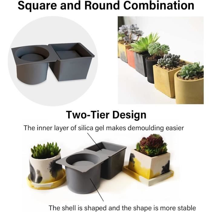 Moule En Silicone Pour Plante Pot De Fleurs Moule De Fleur En Pot ...