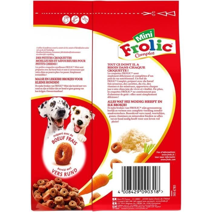 FROLIC Mini Croquettes au boeuf pour petit chien 6x1kg - Cdiscount