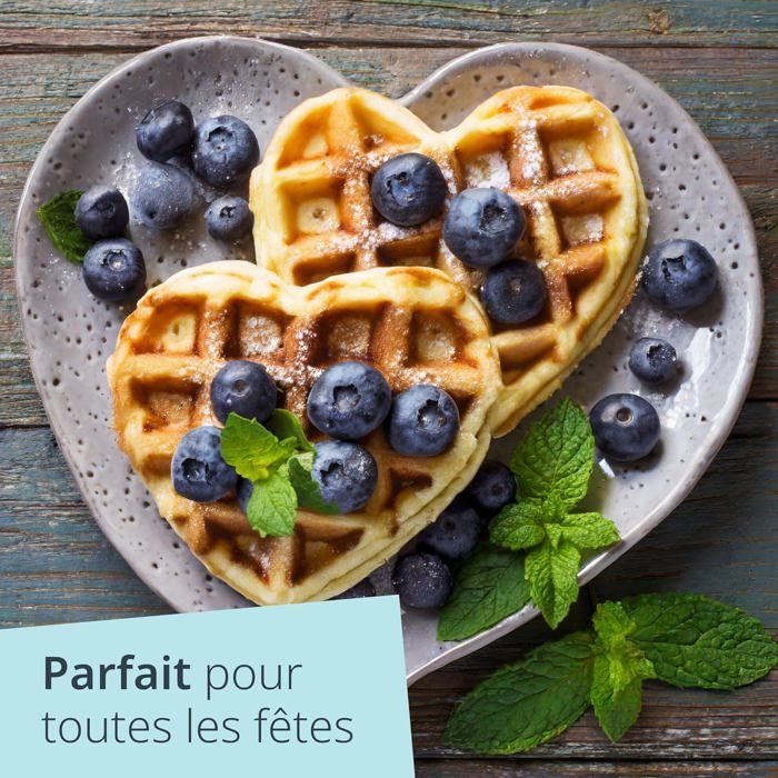 Mini Gaufrier Forme Cœur | Machine À Gaufre Belge | Parfait Pour Une ...