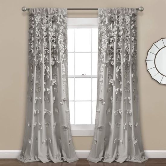 Riley Rideau De Fenêtre Transparent Texturé À Volants Pour Salon, Salle ...