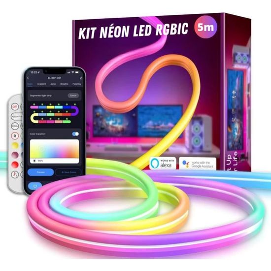 Ridgetube Kit Neon Led 5 Metres Rgbic Étanche Ip65, Idéal Pour Ruban ...