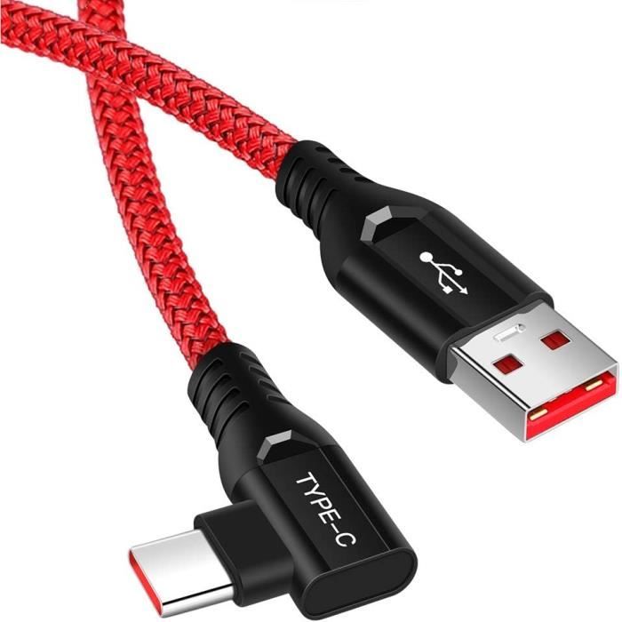 Câble De Charge Usb C Dash 90° Usb C Câble Coudé 1,8M - 6Ft Câble Dash ...