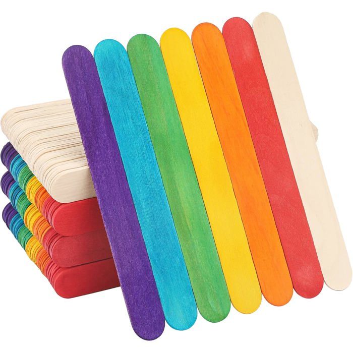 G2PLUS 200 x Wooden Sticks, Ice Sticks, DIY Wooden Sticks for Natural ...