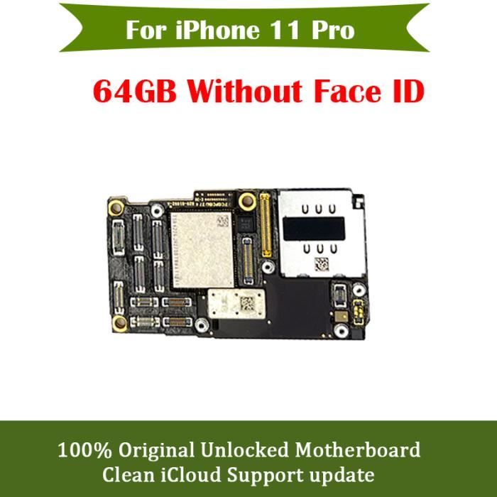 11Pro 64g sans visage-Carte mère originale débloquée pour iPhone 11 Pro avec Face ID, circuit ...