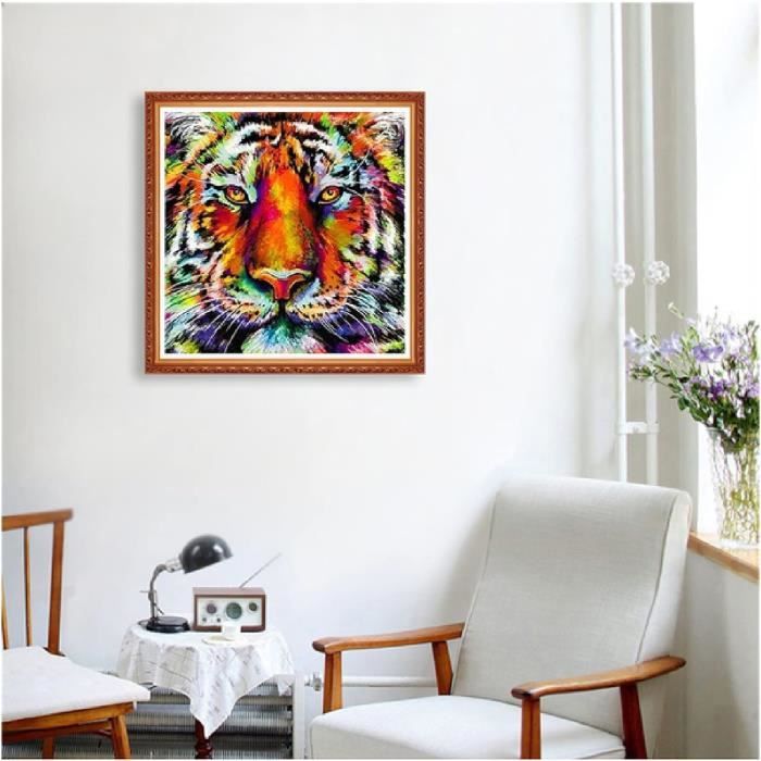5D Diamond Painting Animaux Tigre,Diy Broderie Diamant Kit Complet ,Peinture Diamant Pour ...
