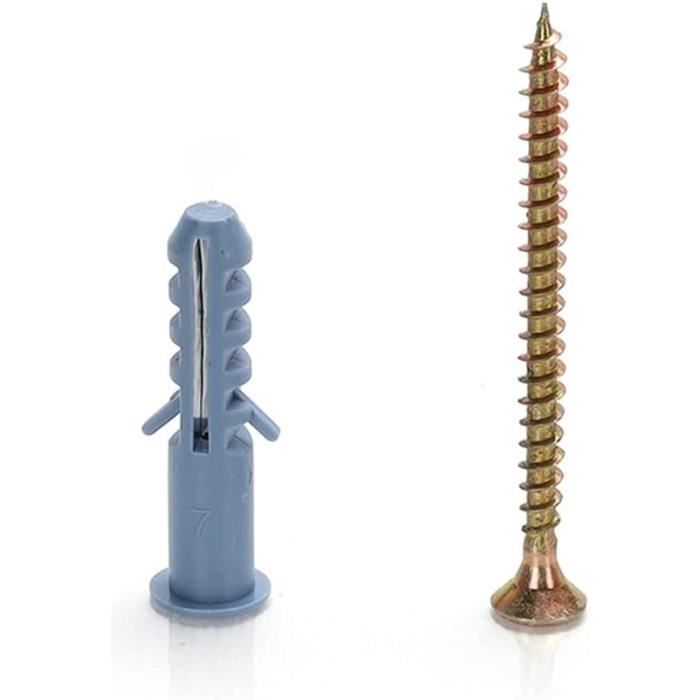 Lot de 7 chevilles Ø7 x 35 mm avec vis 4 x 40 mm, chevilles à expansion (Ø7 vis 4 x 50 mm)[889 ...