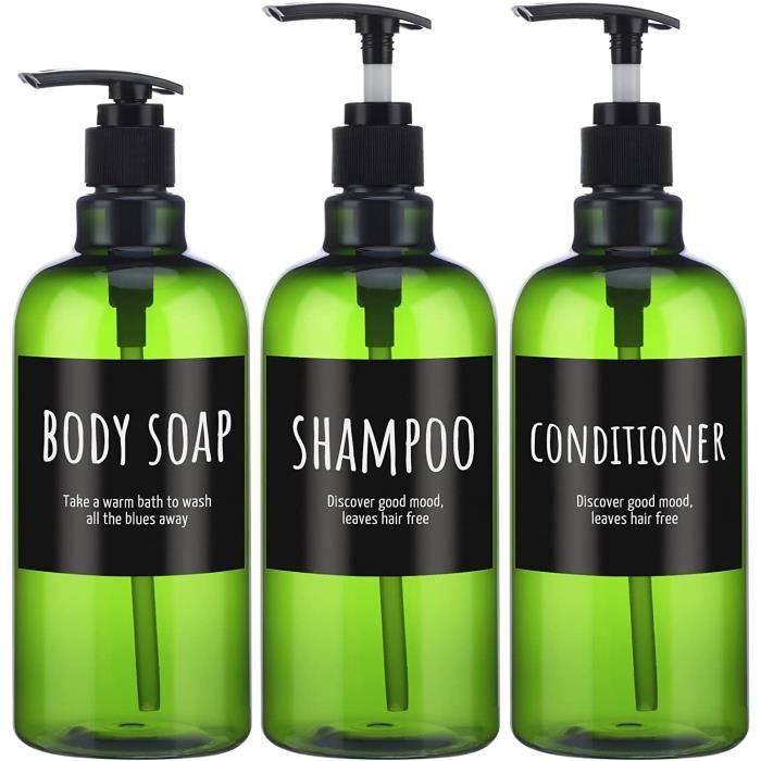 Bouteille de shampoing rechargeable de 500 ml, distributeur de ...