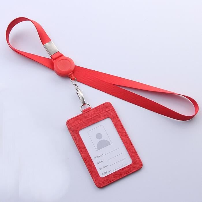 Porte-Cartes GYHJC Retractable Lanyards ID Badge Holder Leather Bank ...